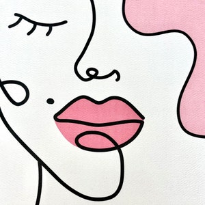Simple Line Art Female Face, Woman Face One Line Drawing, Continuous ...