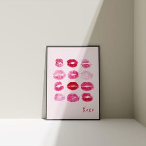Digital Pink Lips Print, Lips Art, Pink Lips Art, Many of Lips Poster ...