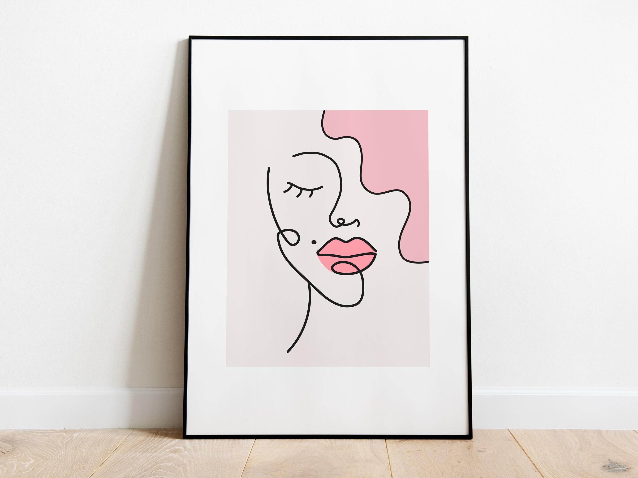 Simple Line Art Female Face, Woman Face One Line Drawing, Continuous ...