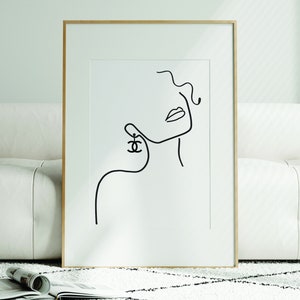 Digital Designer Portrait, Digital Luxury Line Art, High Fashion Line ...