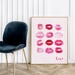 Digital Pink Lips Print, Lips Art, Pink Lips Art, Many of Lips Poster ...