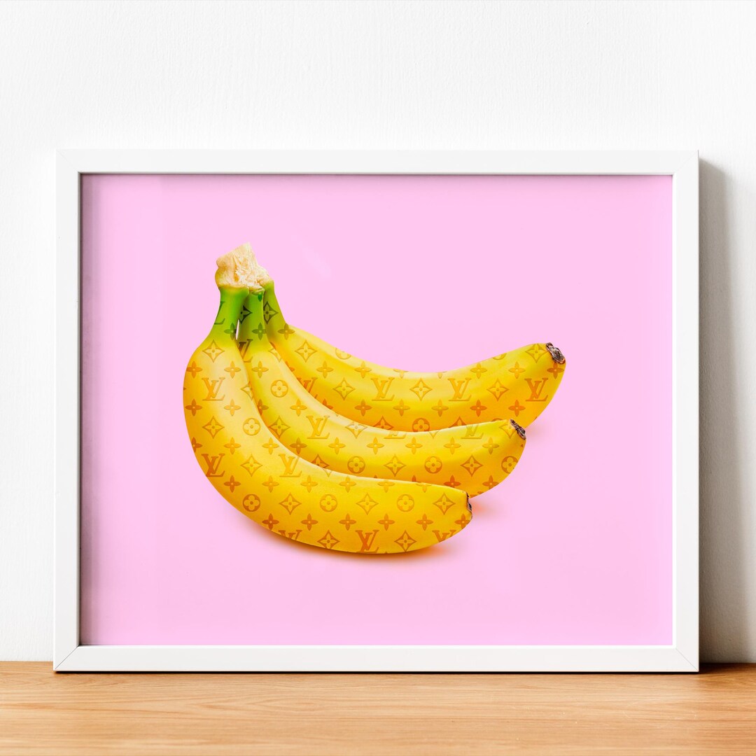 Whimsical Banana Bunch Art Print for Kitchen decor - Vibrant Banana ...