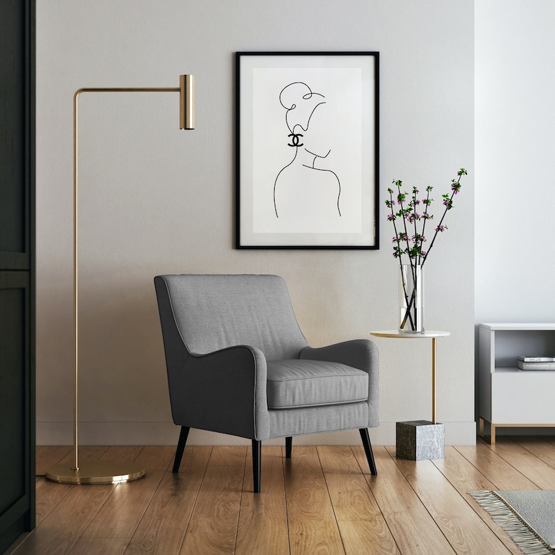 Chic Lady Line Art Print High Fashion Line Art Lady Line Art Print ...