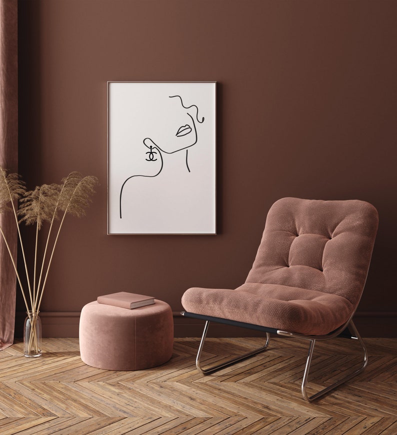 Digital Designer Portrait, Digital Luxury Line Art, High Fashion Line ...