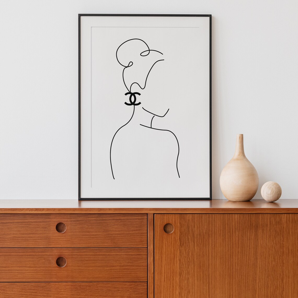 Designer Line Art Print, Elegant Lady Line Art, High Fashion Line Art ...