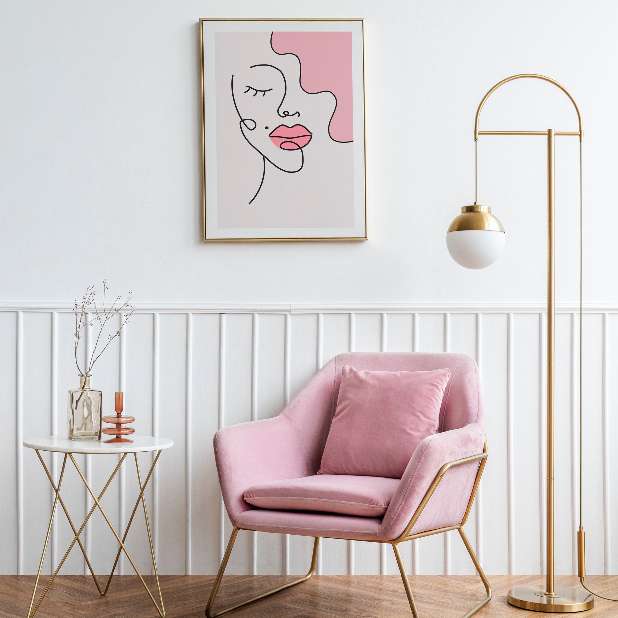 Simple Line Art Female Face, Woman Face One Line Drawing, Continuous ...