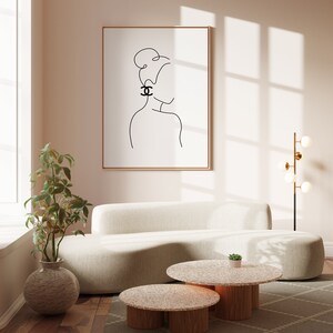 Chic Lady Line Art Print - High Fashion Line Art - Lady Line Art Print ...