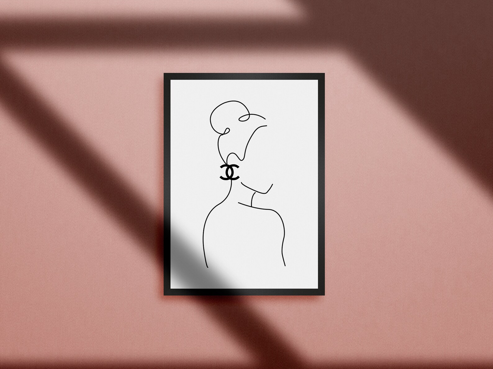 Designer Line Art Print, Elegant Lady Line Art, High Fashion Line Art ...