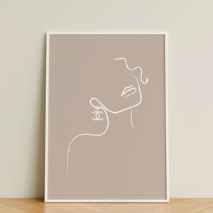 Digital Designer Portrait, Digital Luxury Line Art, High Fashion Line ...