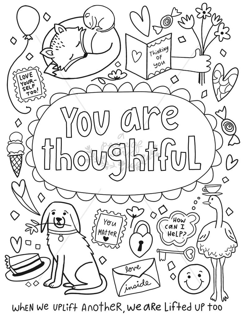 Coloring Book-digital Download Kids Activities Positive Coloring Book ...