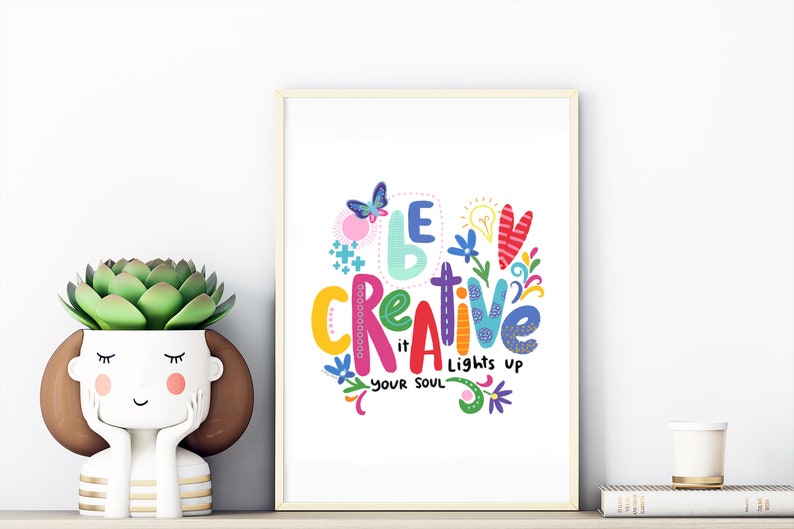 Be Creative Art Print Positive Printable Wall Art - Etsy