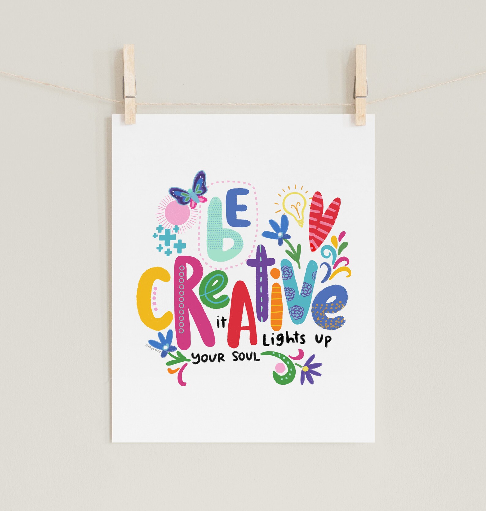 Be Creative Art Print Positive Printable Wall Art - Etsy