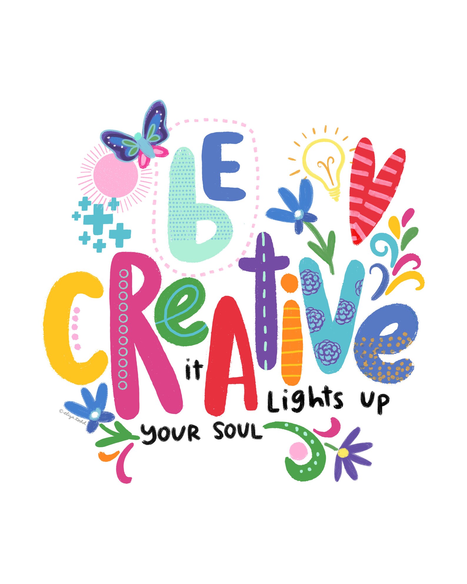Be Creative Art Print Positive Printable Wall Art - Etsy
