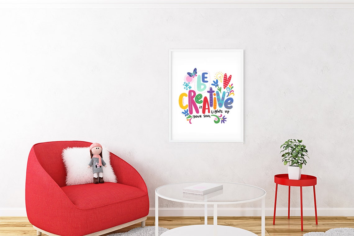 Be Creative Art Print Positive Printable Wall Art - Etsy