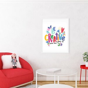 Be Creative Art Print Positive Printable Wall Art - Etsy