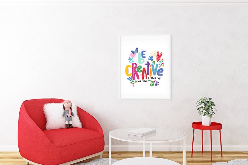 Be Creative Art Print Positive Printable Wall Art - Etsy