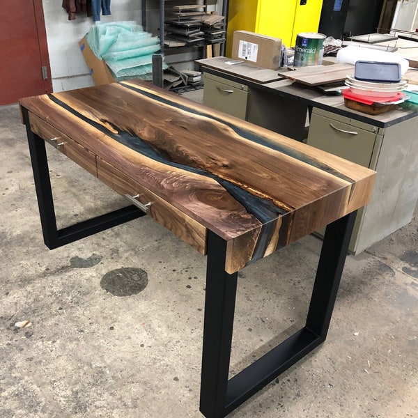 Wood Slab Desk - Etsy