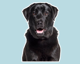 Black Labrador Retriever Sticker - Etsy