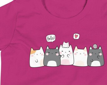 Cartoon Cat Shirt | Etsy