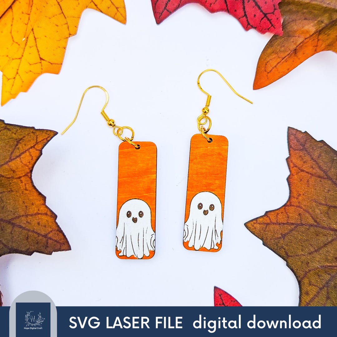 Ghost Earring SVG File for Laser or Other Cutting Machines | Score and ...