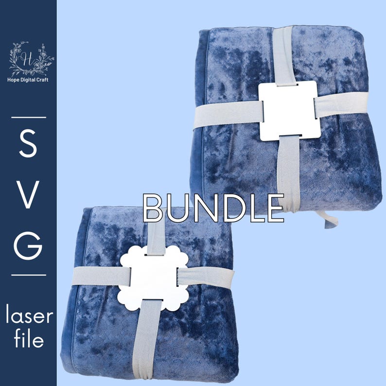 Blank Blanket Gift Tag SVG – Square Cut File With 2 or 4 Ribbon Holes ...
