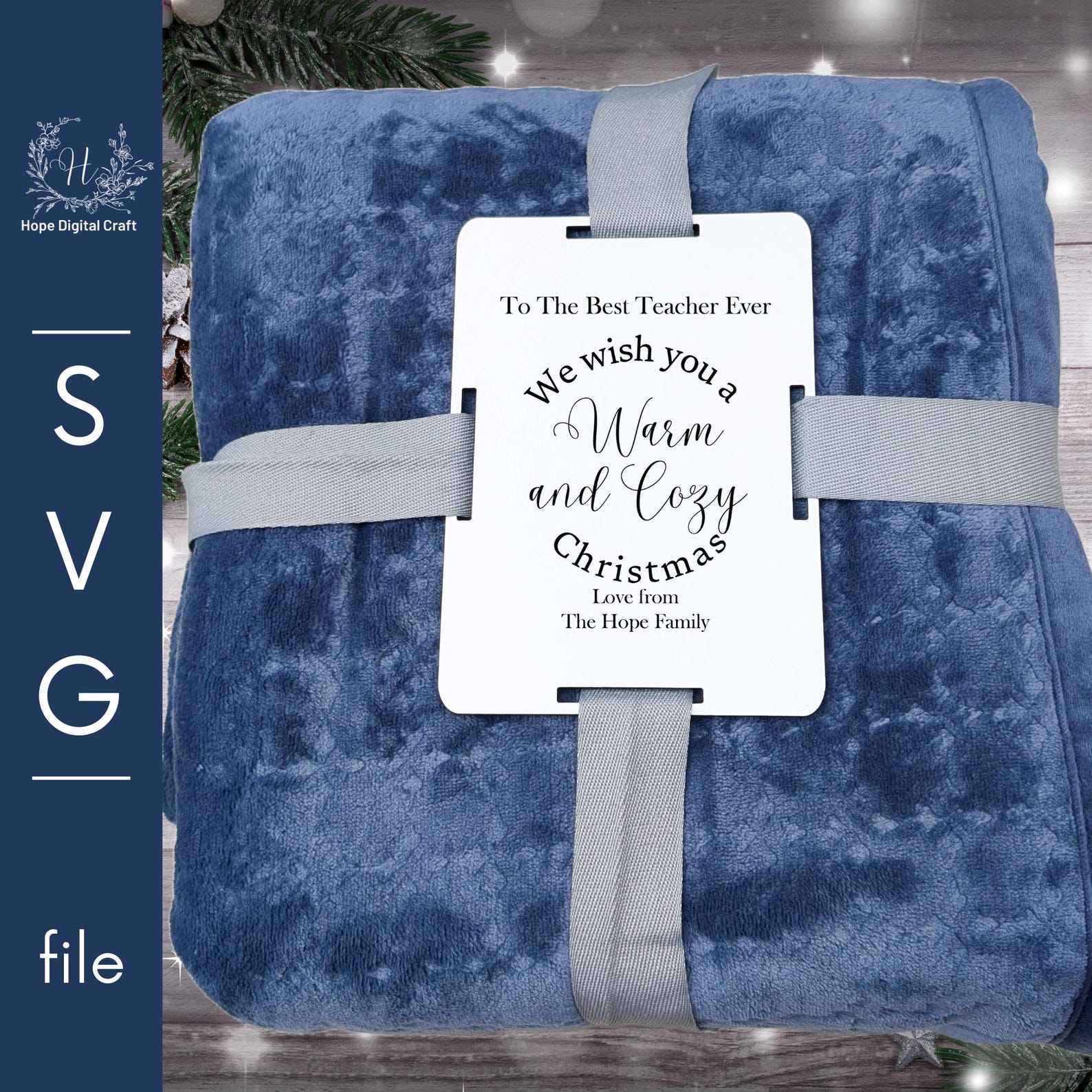 BUNDLE of 5 Shapes We Wish You a Warm and Cozy Christmas Blanket Gift ...