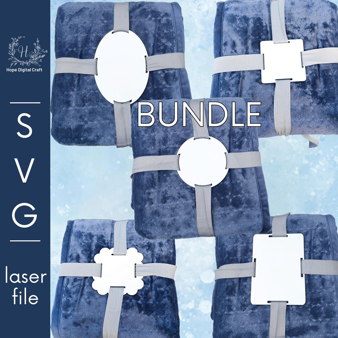 Blank Blanket Gift Tag SVG BUNDLE – 5 Shapes With 2 or 4 Ribbon Holes ...