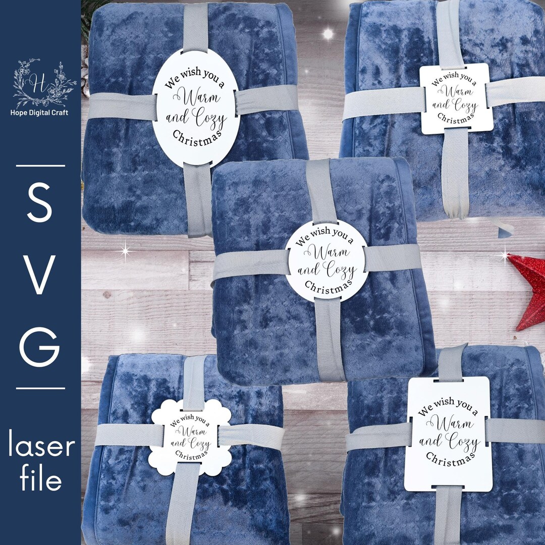 BUNDLE of 5 Shapes We Wish You a Warm and Cozy Christmas Blanket Gift ...