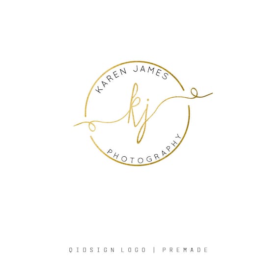 Gold Logo Design Gold Watermark Photography Logo Premade Logo | Etsy