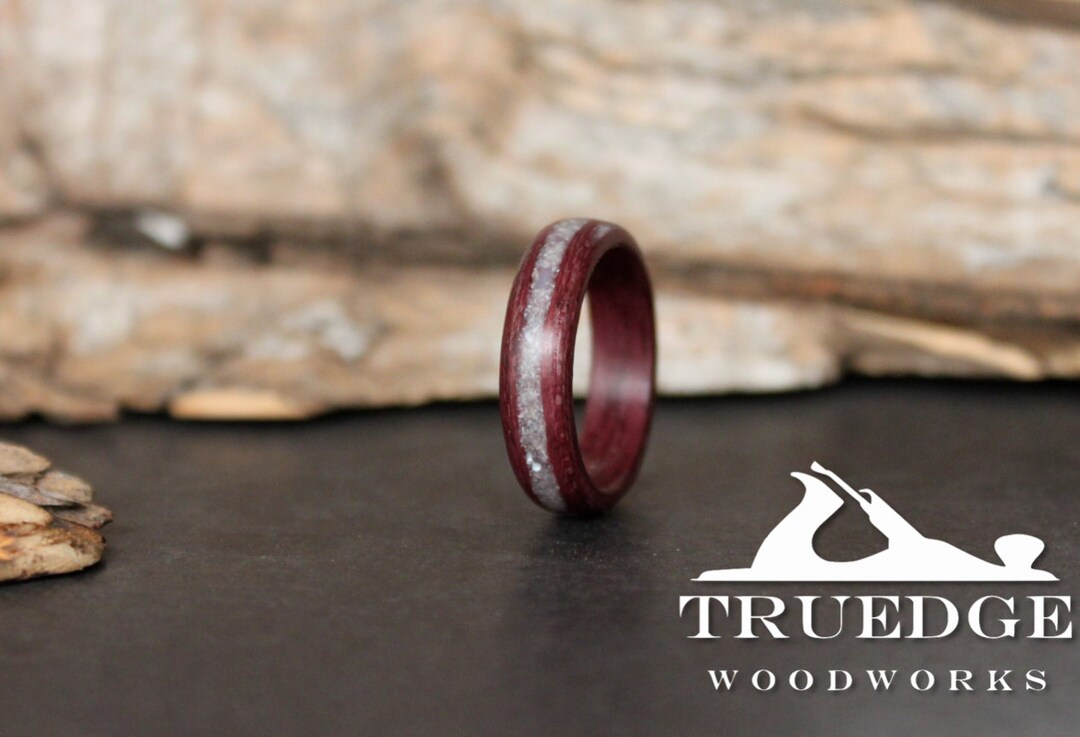 Purple Heart With Centered Mother of Pearl Inlay Handmade - Etsy