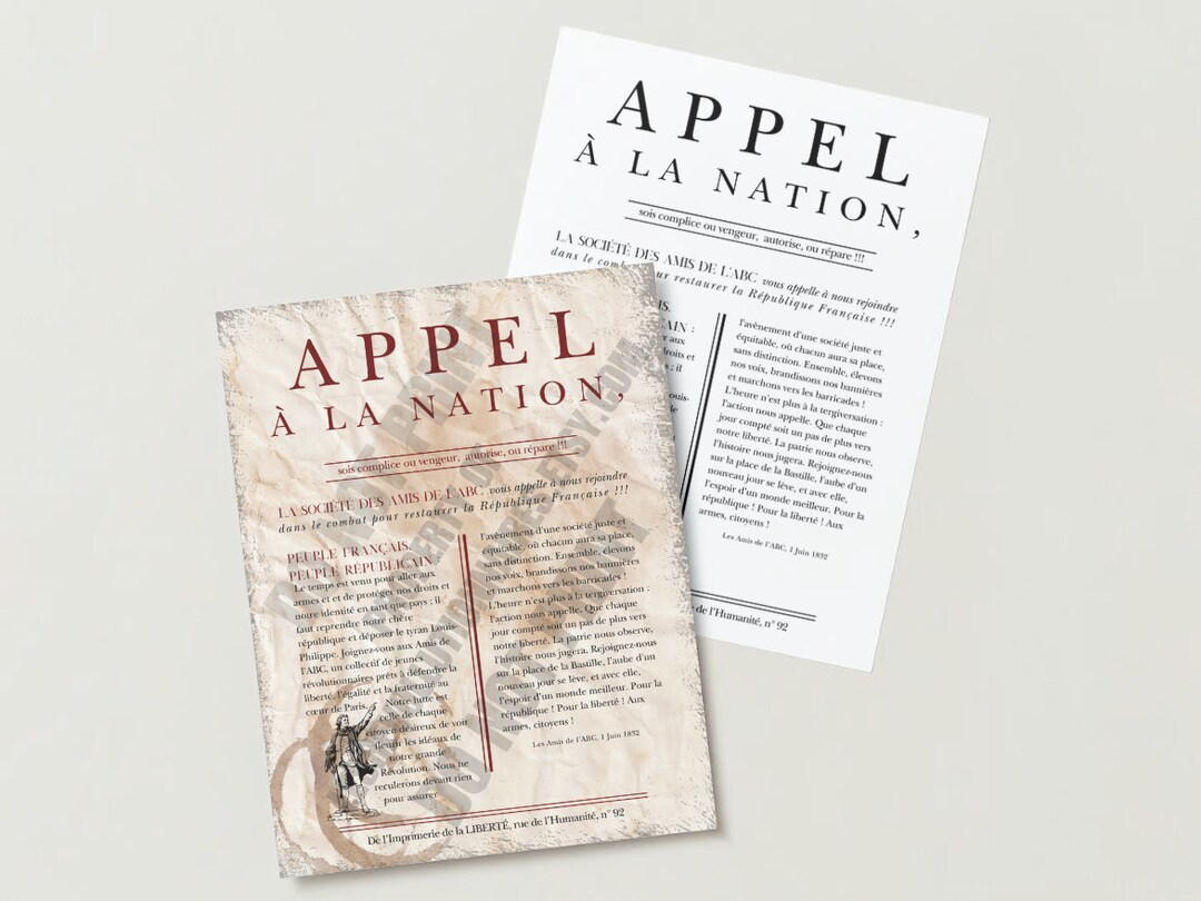 Les Amis De L'abc Revolution Flier / Flyer for Productions of Les ...