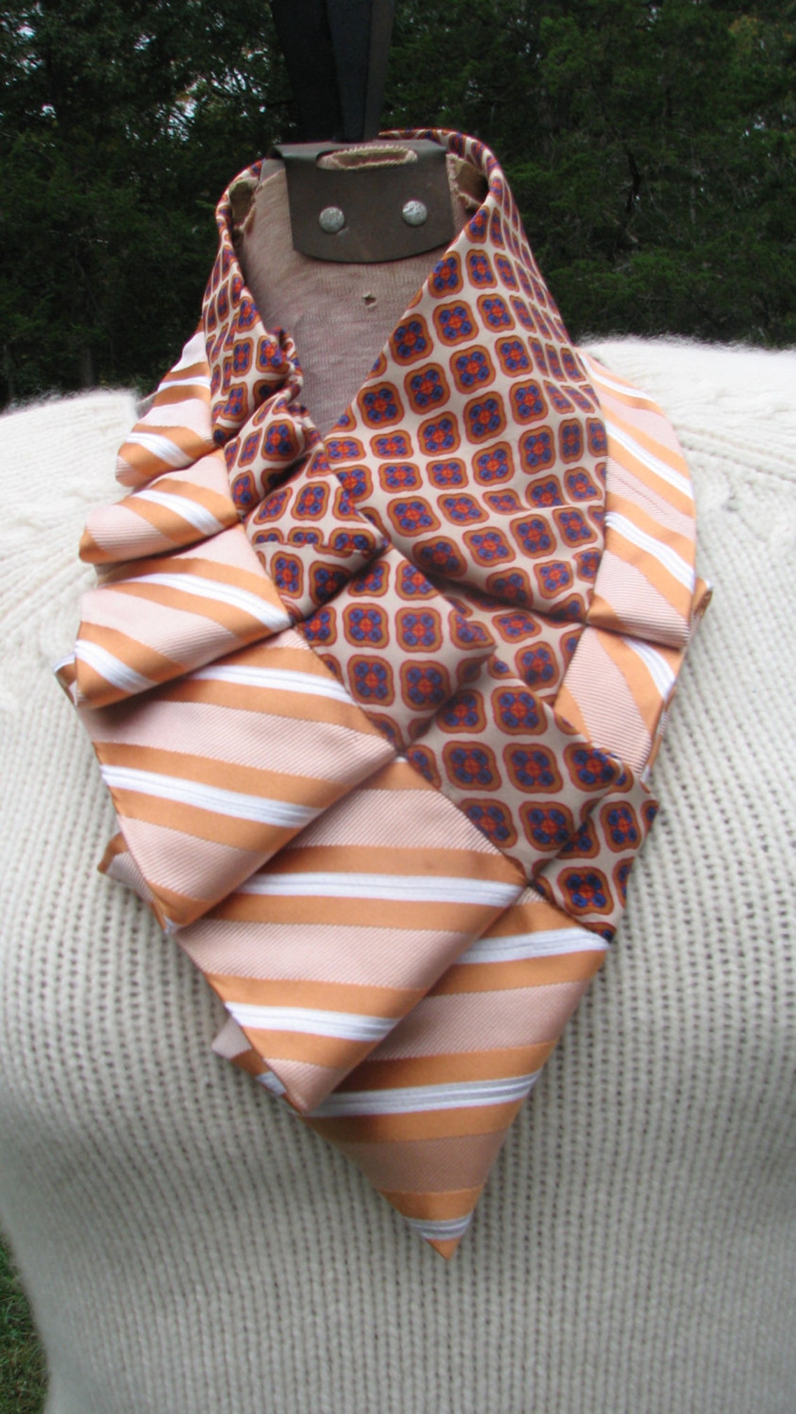 NEW Pleated Ascot Ruffled Neck Scarf Necktie Accessory Silk Necktie - Etsy
