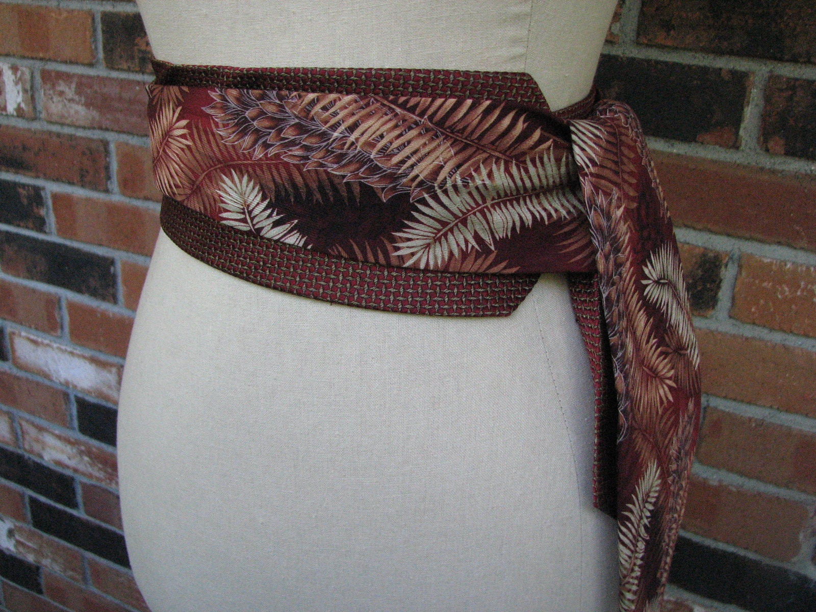 Wide Belt - Obi Belt - OOAK Necktie Belt - Refashioned Necktie Belt ...