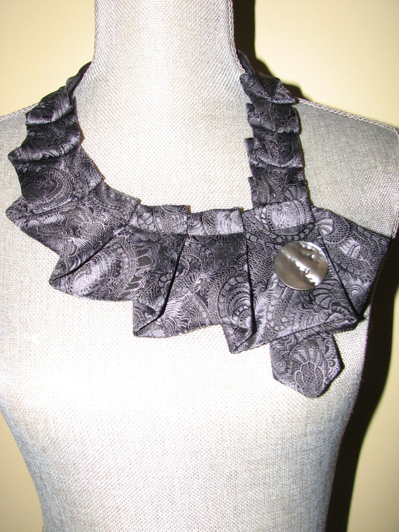 Silk Necktie Silk Ascot Women's Ascot Ruffled Necktie Repurposed ...