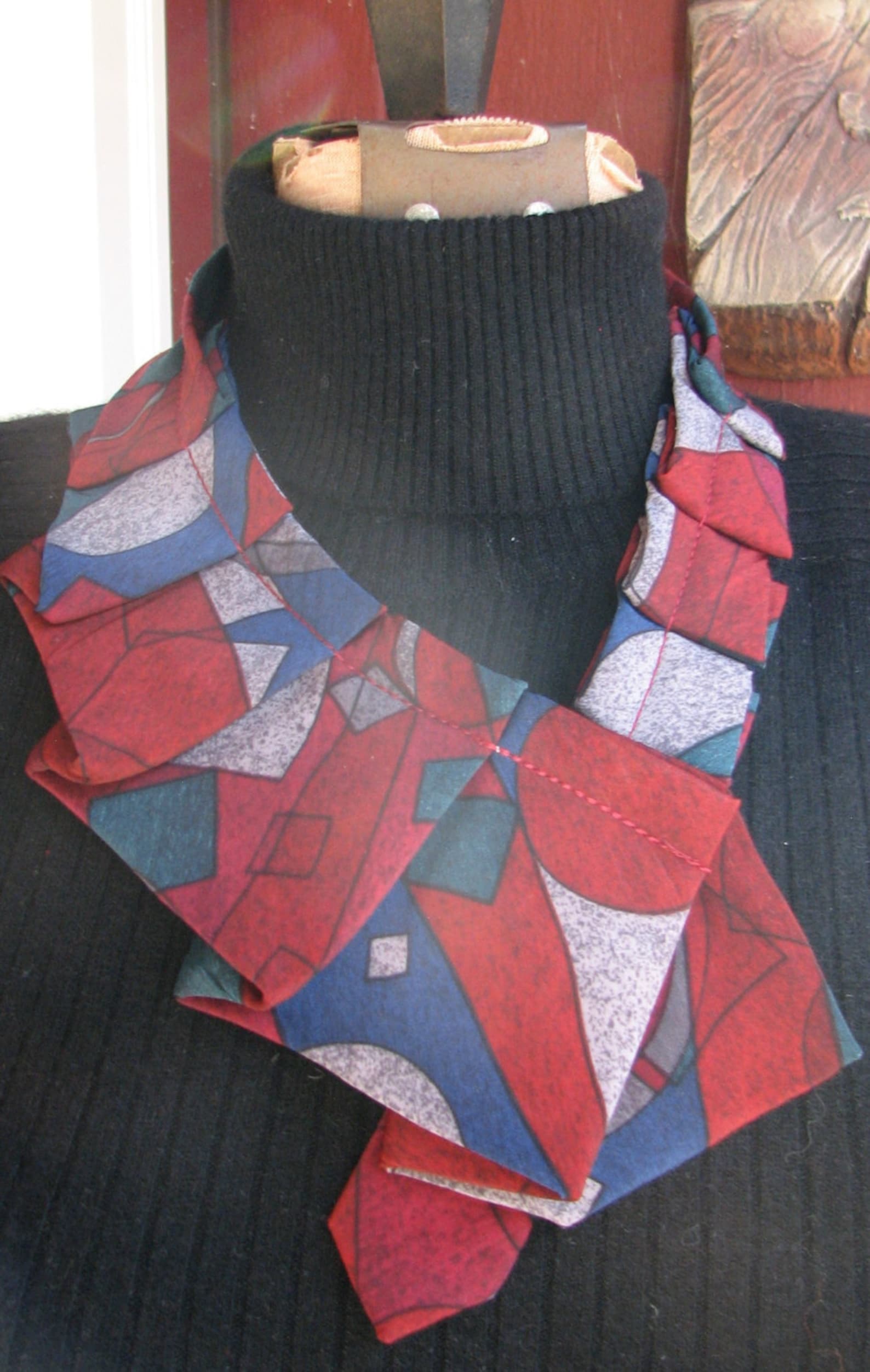 Pleated Silk Ascot - Ruffled Neck Scarf - Edwardian Style Collar - Etsy