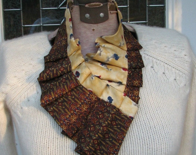 Pleated Silk Ascot - Ruffled Neck Scarf - Silk Necktie Accessory - Silk ...