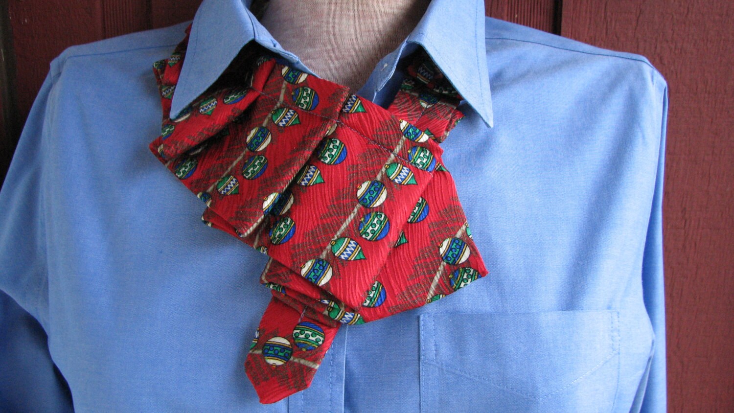 New Ladies Ascot Ladies Necktie Ruffled Silk Ascot Ladies Neckwear OOAK ...