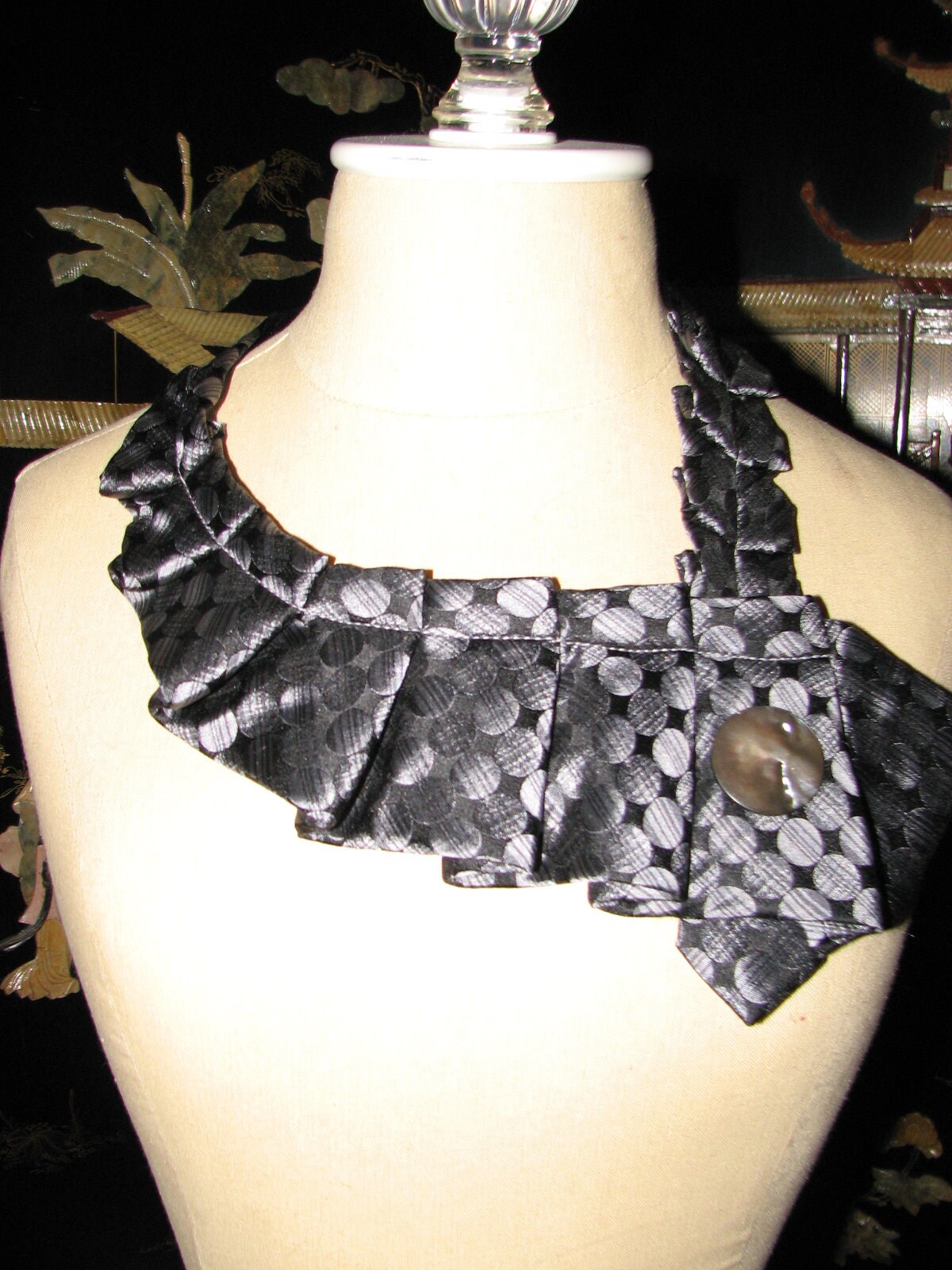 Necktie Necklace - Ruffled Necktie - Pleated - OOAK Neckwear - Etsy