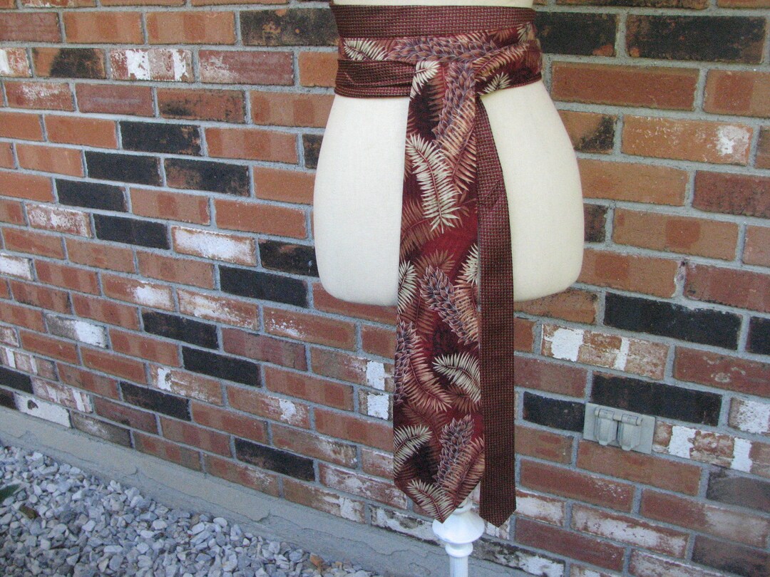 Wide Belt - Obi Belt - OOAK Necktie Belt - Refashioned Necktie Belt ...