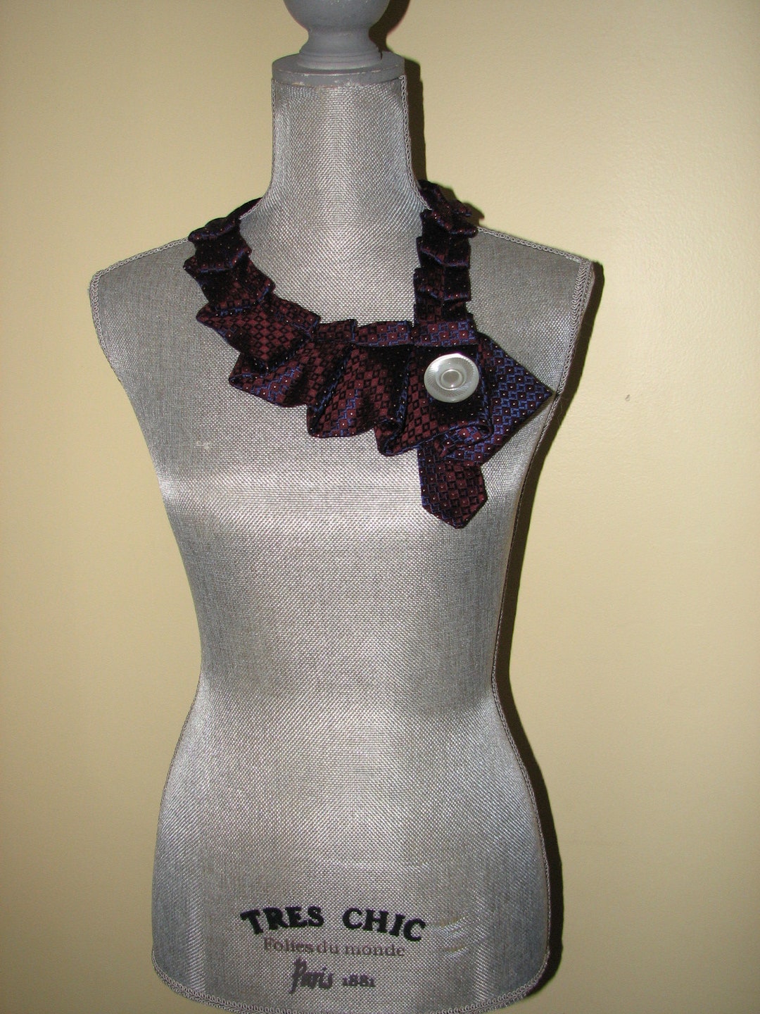 Necktie Necklace - Silk Ascot - Women's Ascot - Repurposed Necktie ...