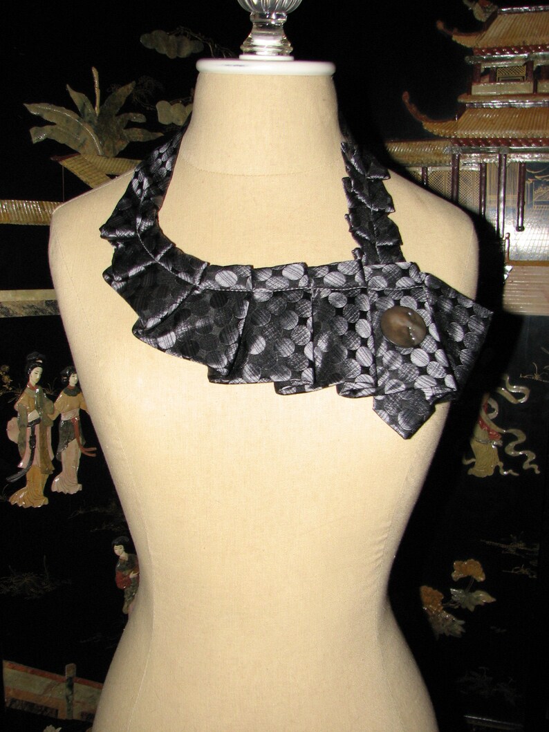 Necktie Necklace - Ruffled Necktie - Pleated - OOAK Neckwear - Etsy
