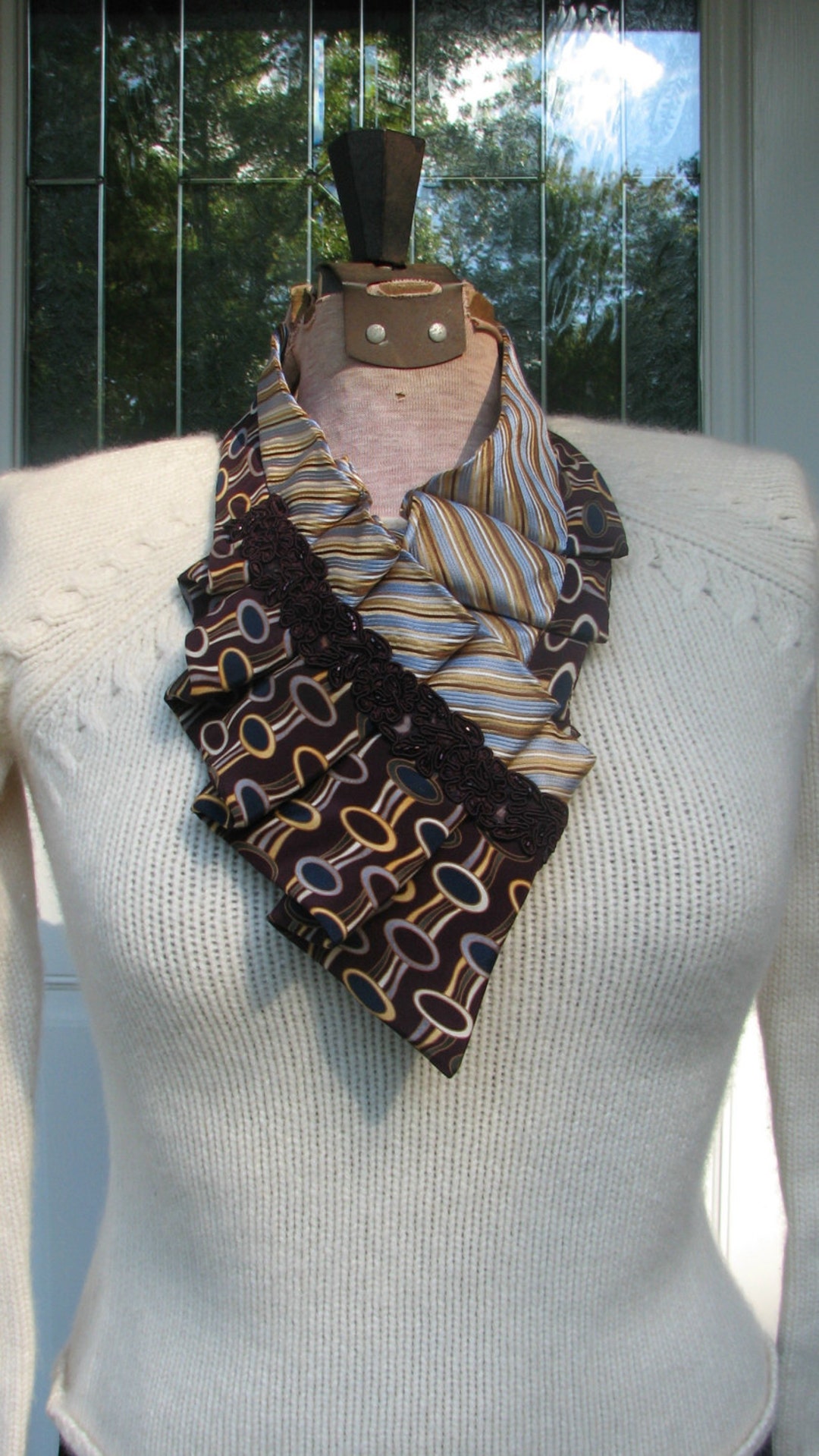 Trendy Silk Ascot Pleated Ascot Ruffled Silk Scarf - Etsy