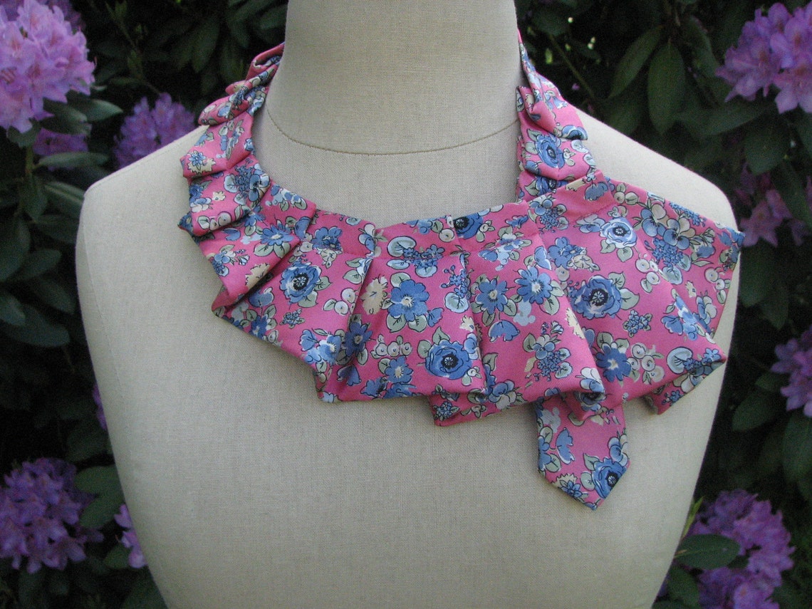 Ruffled Silk Ascot - Silk Scarf - Edwardian Collar - Etsy