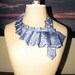 Silk Necktie Ascot Ruffled Ascot Silk Collar Refashioned Necktie Ascot ...