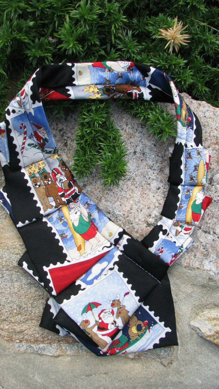 Pleated Silk Ascot - Ruffled Cravat - Edwardian Style Collar - Santa ...