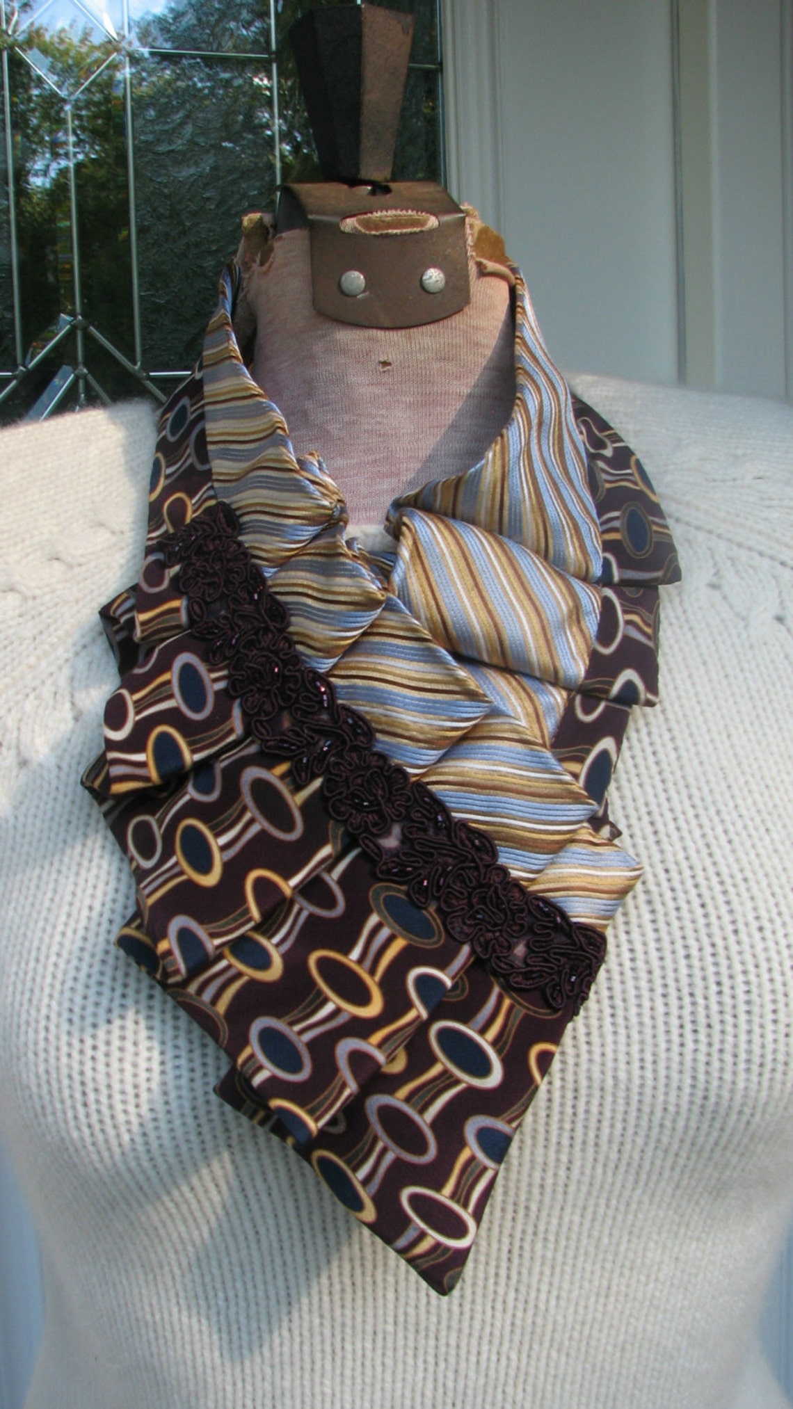 Trendy Silk Ascot Pleated Ascot Ruffled Silk Scarf - Etsy