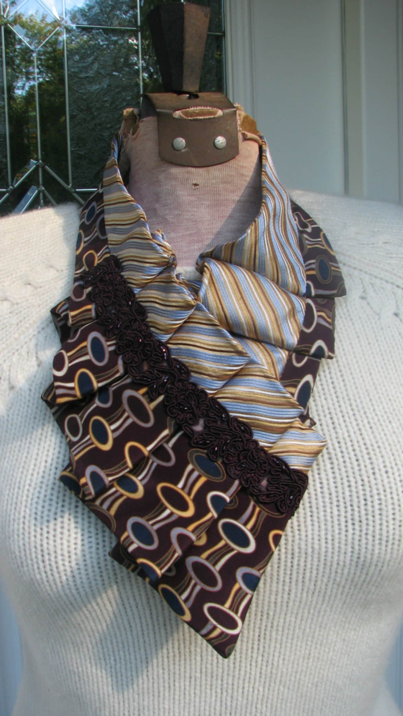 Trendy Silk Ascot Pleated Ascot Ruffled Silk Scarf - Etsy