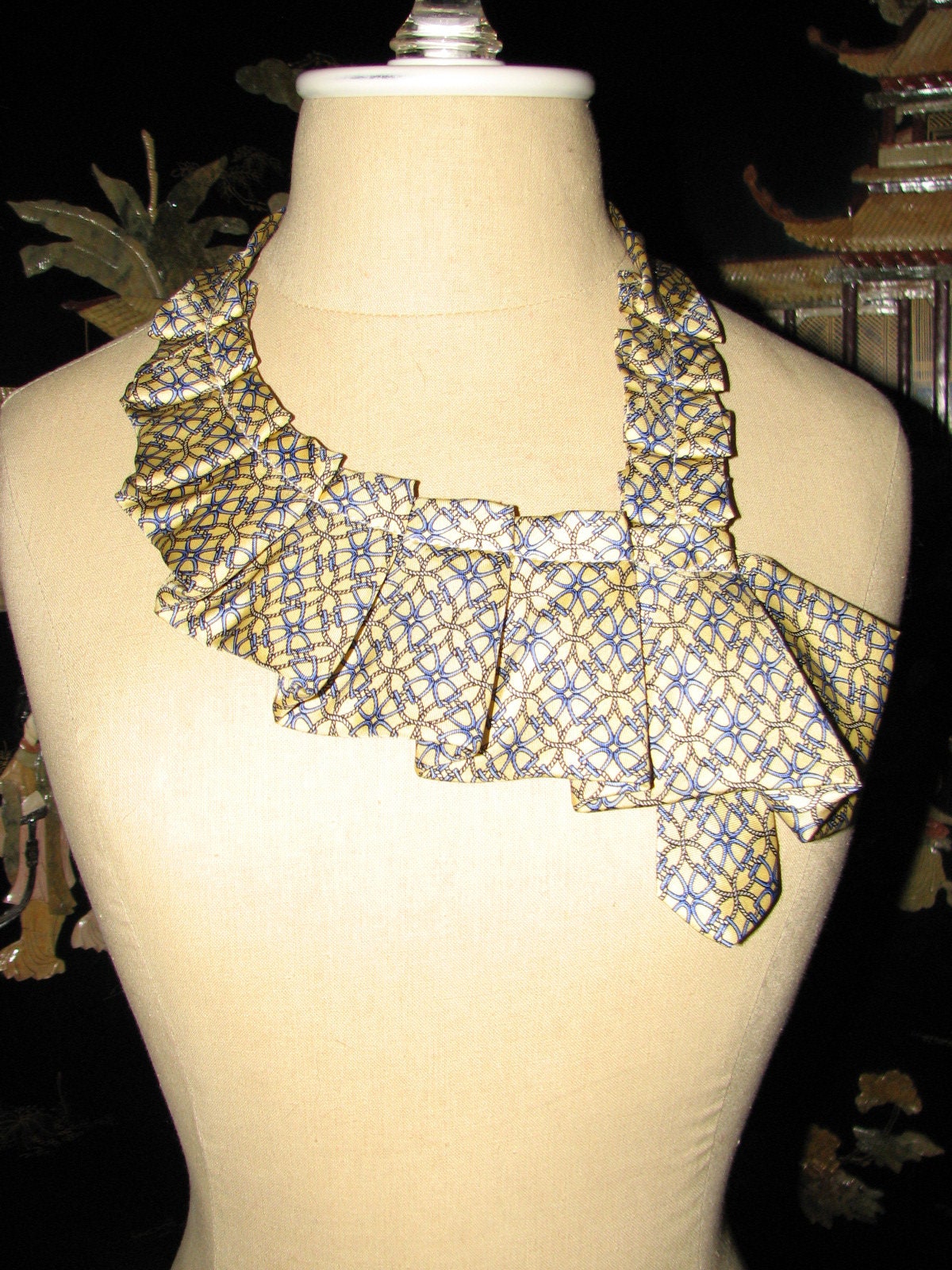 Pleated Silk Ascot Ruffled Neck Scarf Silk Necktie - Etsy