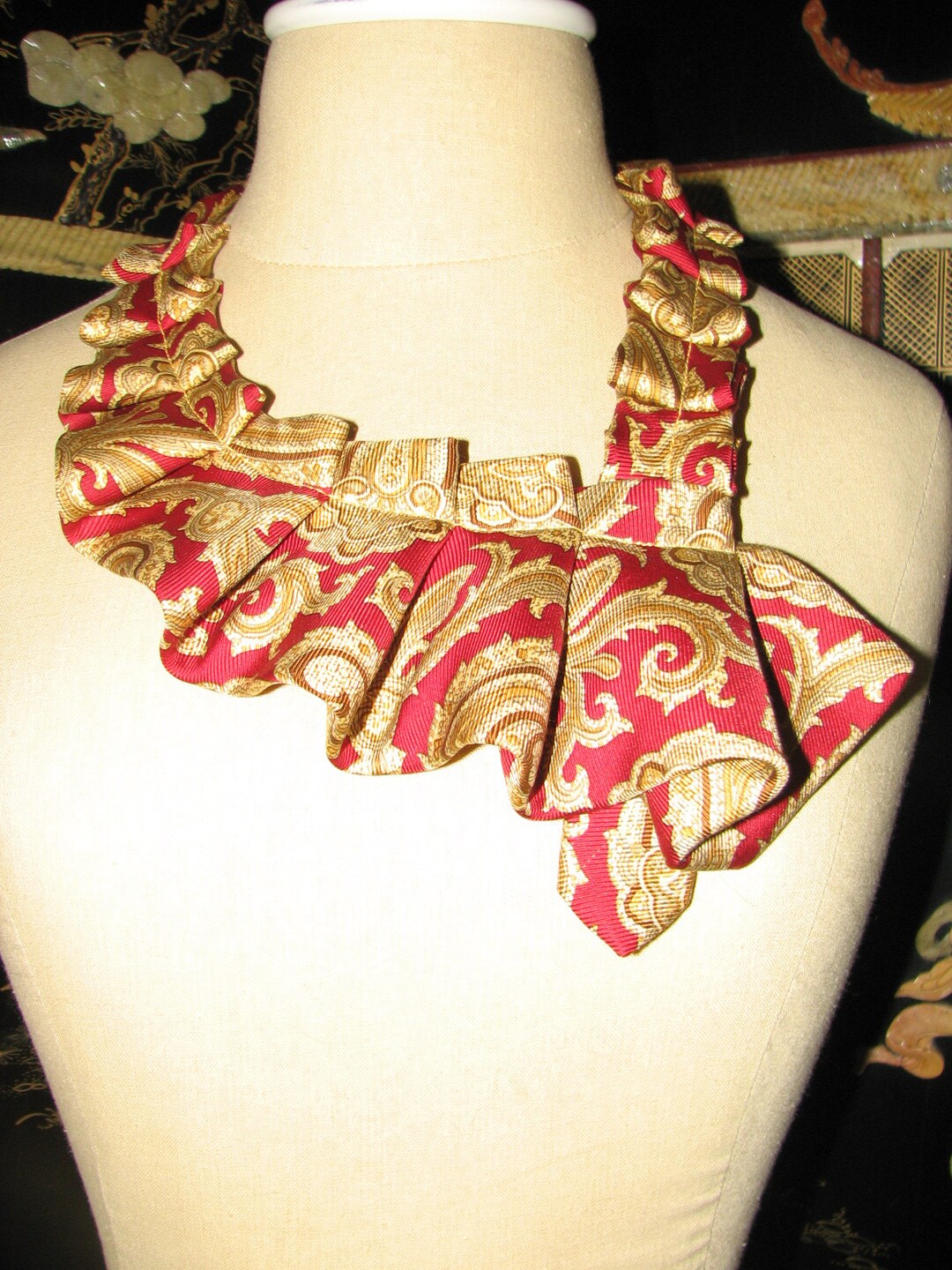 Pleated Silk Ascot - Ruffled Necktie Scarf - Silk Neck Accessory - Etsy