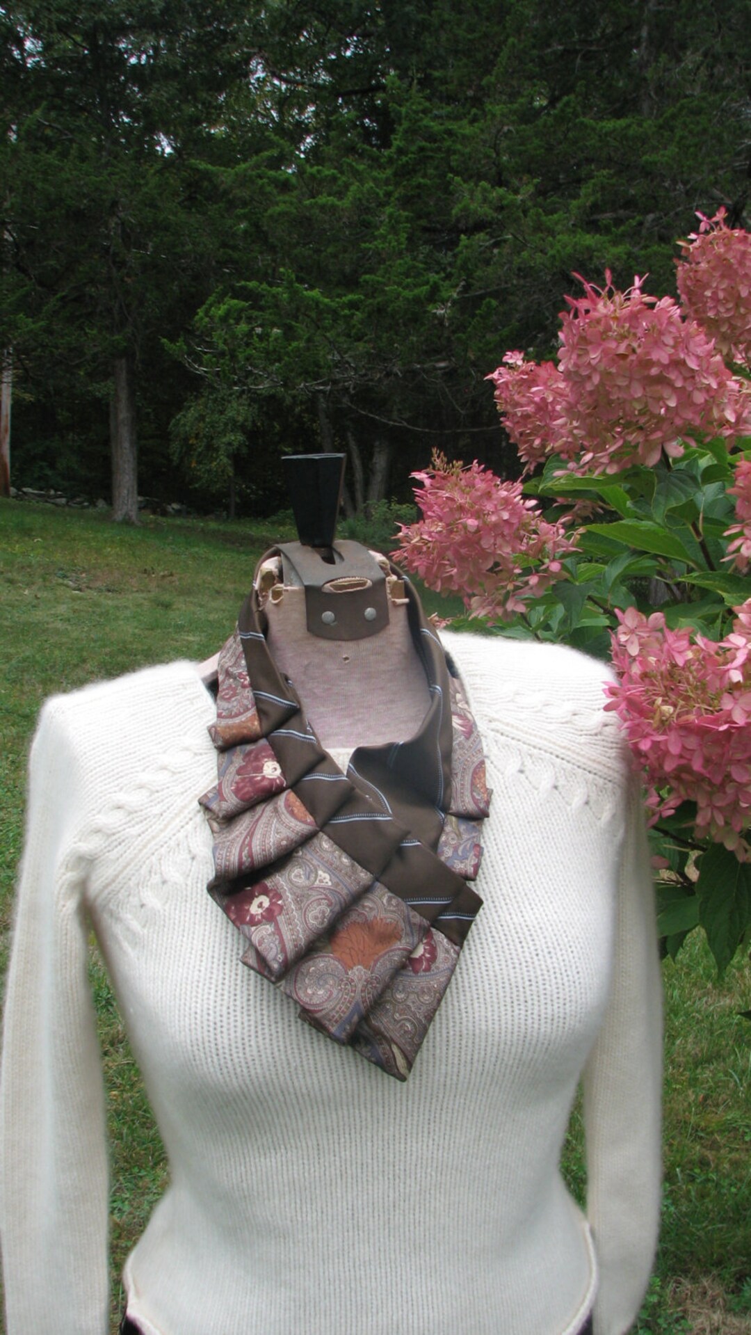 NEW Silk Ascot Pleated Necktie Ascot Ruffled Silk - Etsy